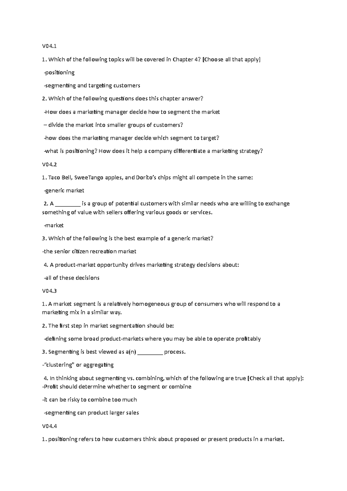 Play poist quiz chapter 4 - V04. Which of the following topics will be ...