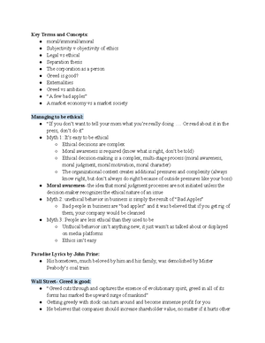 Unit 7 Lecture Notes - Key Terms and Concepts: Rationalizations A ...