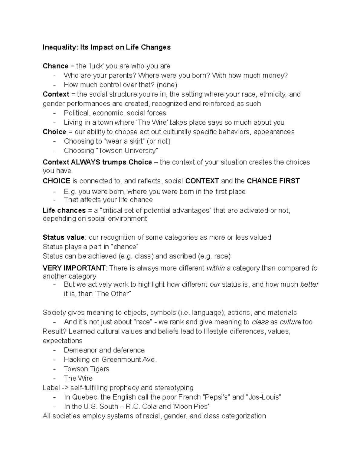 Inequality's Impact - Inequality: Its Impact on Life Changes Chance ...