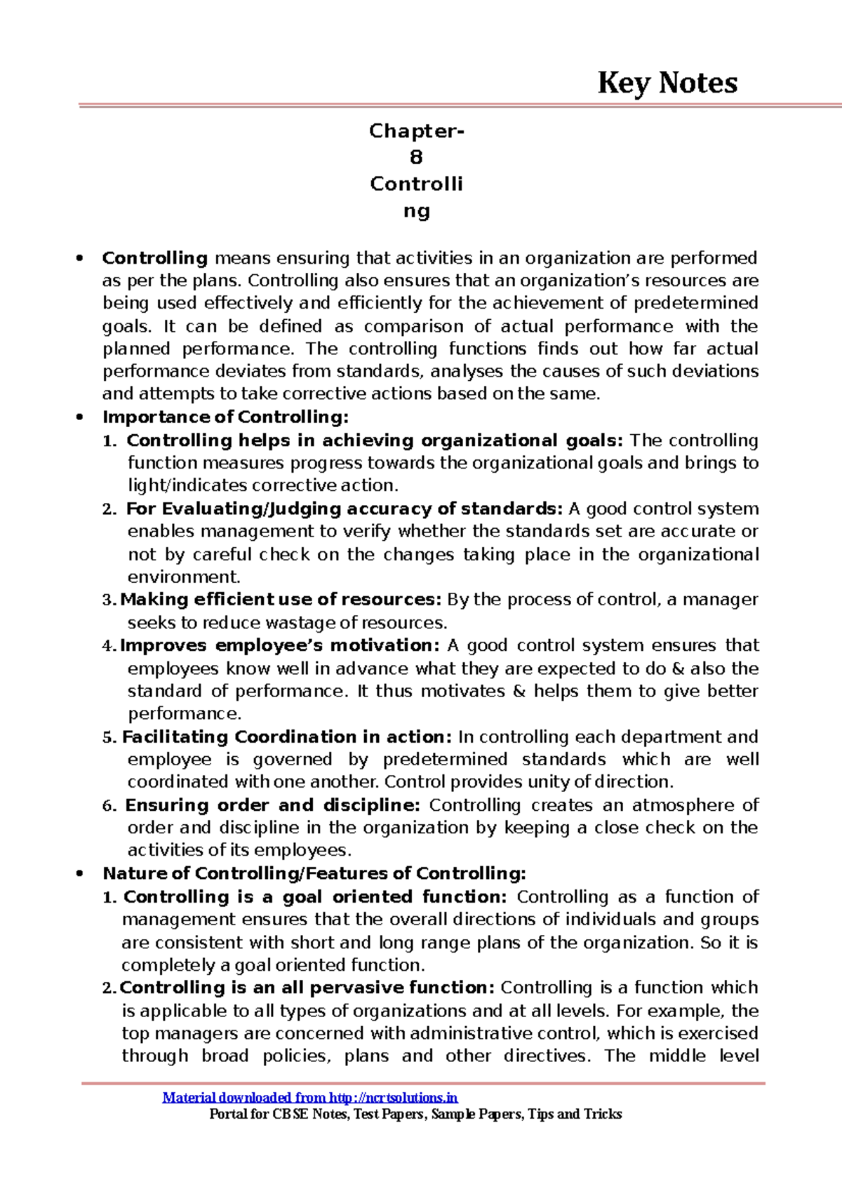 12 business studies ch 08 controlling - Chapter- 8 Controlli ng ...