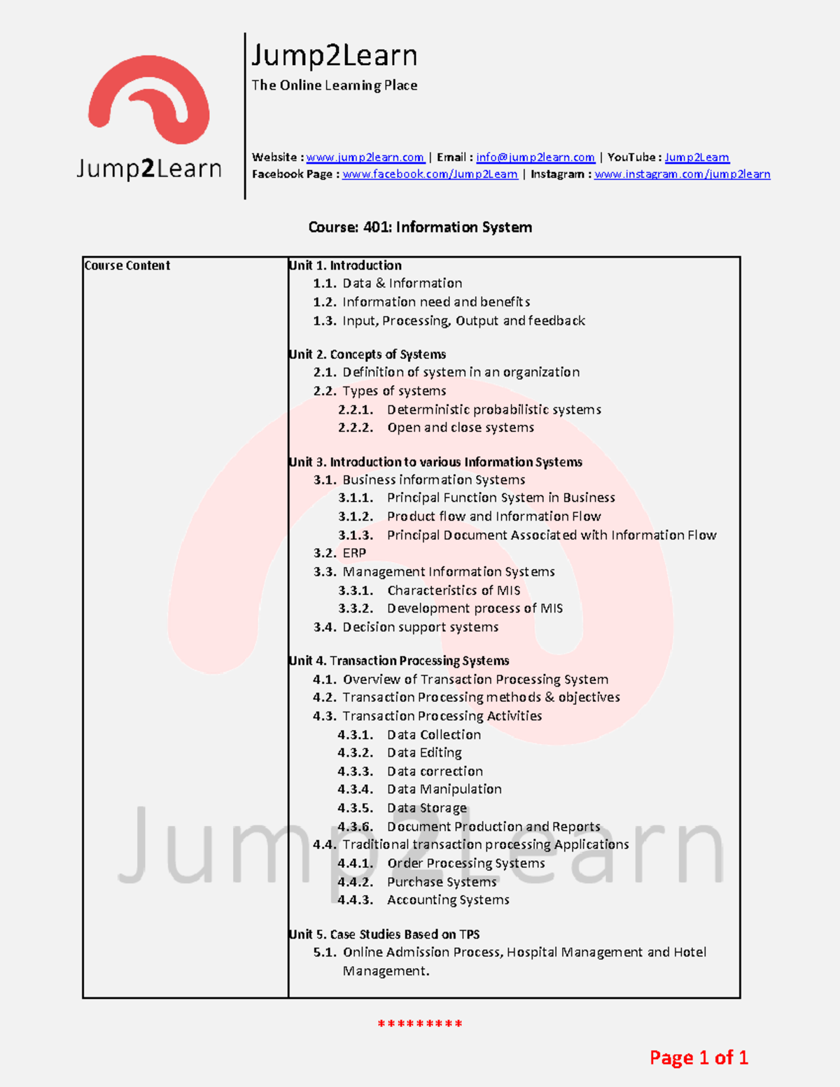 Subject syllabus 1612760995 - Jump2Learn The Online Learning Place Website : jump2learn | Email ...