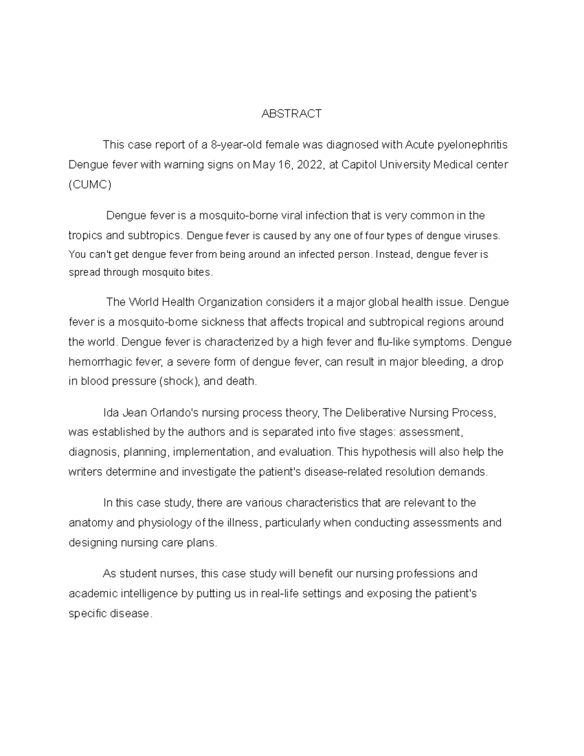 Abstract final case pres - ABSTRACT This case report of a 8-year-old ...