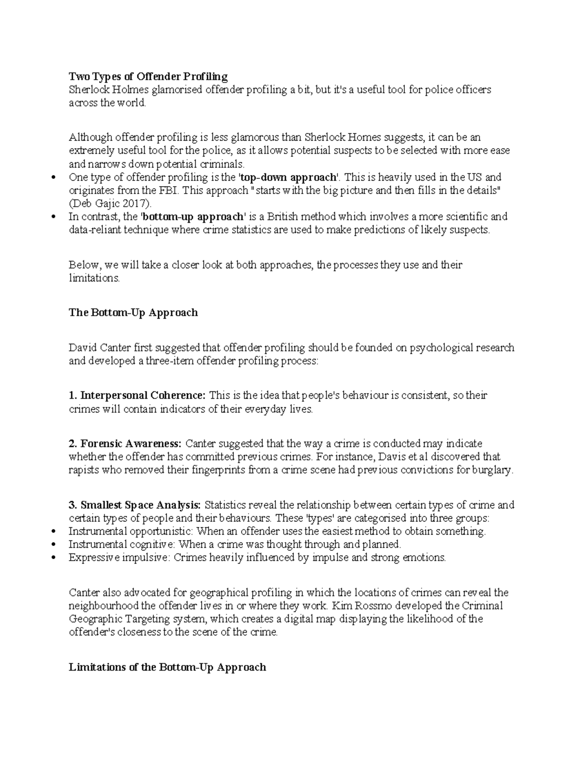 The Two Types of Offender Profilingiminal profiling - Two Types of ...