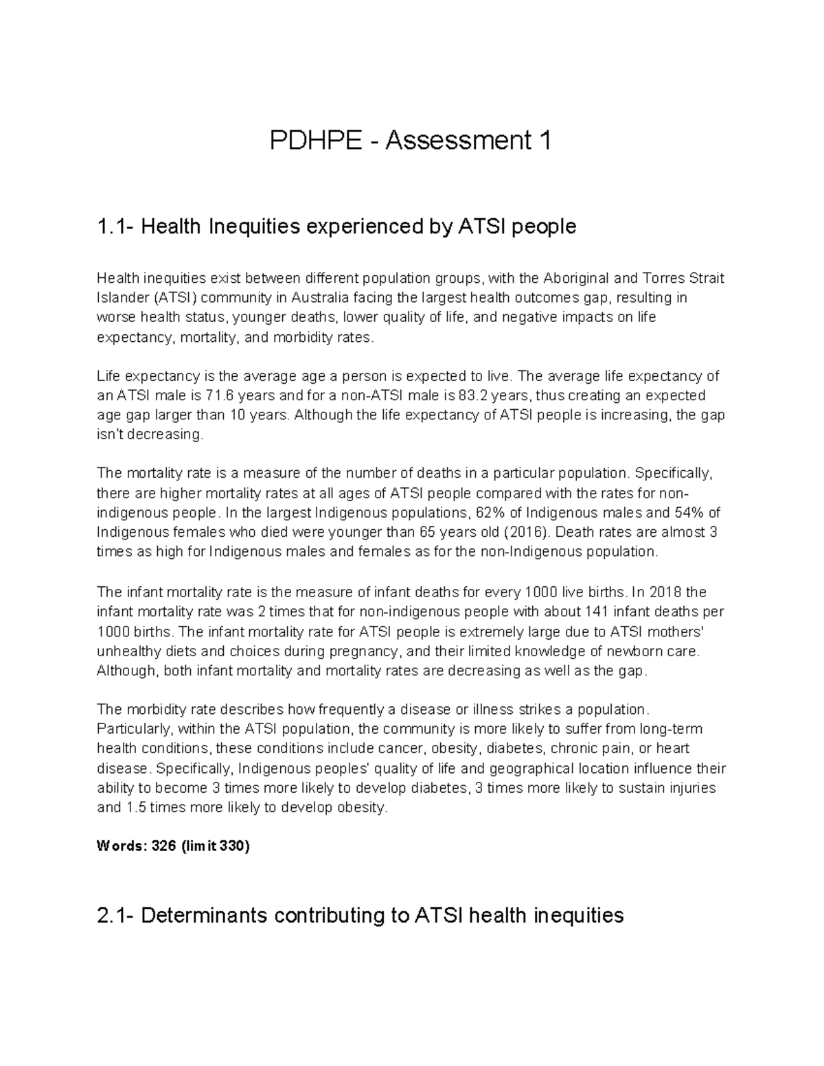 Pdhpe Assesment Draft 1 Core 1 creating a better study - PDHPE ...