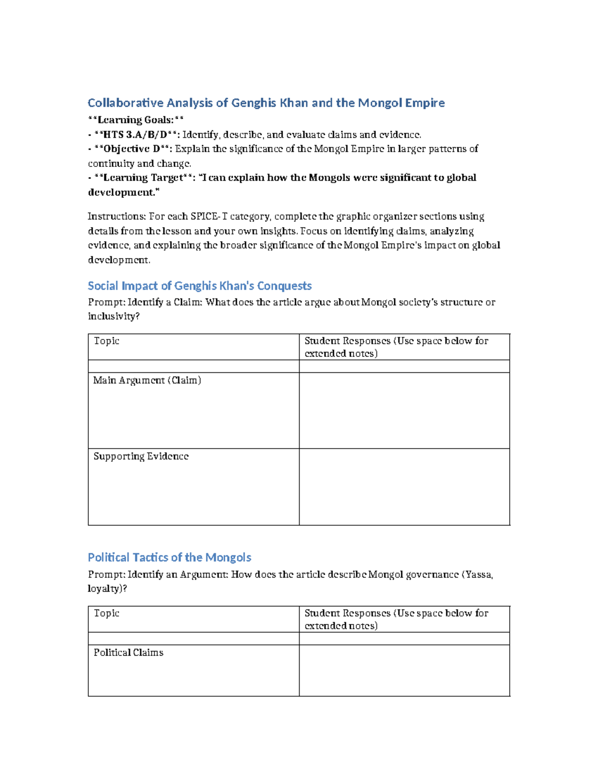 Scholar copy Unit 2 2.2 Collaborative Analysis of Genghis Khan Graphic ...