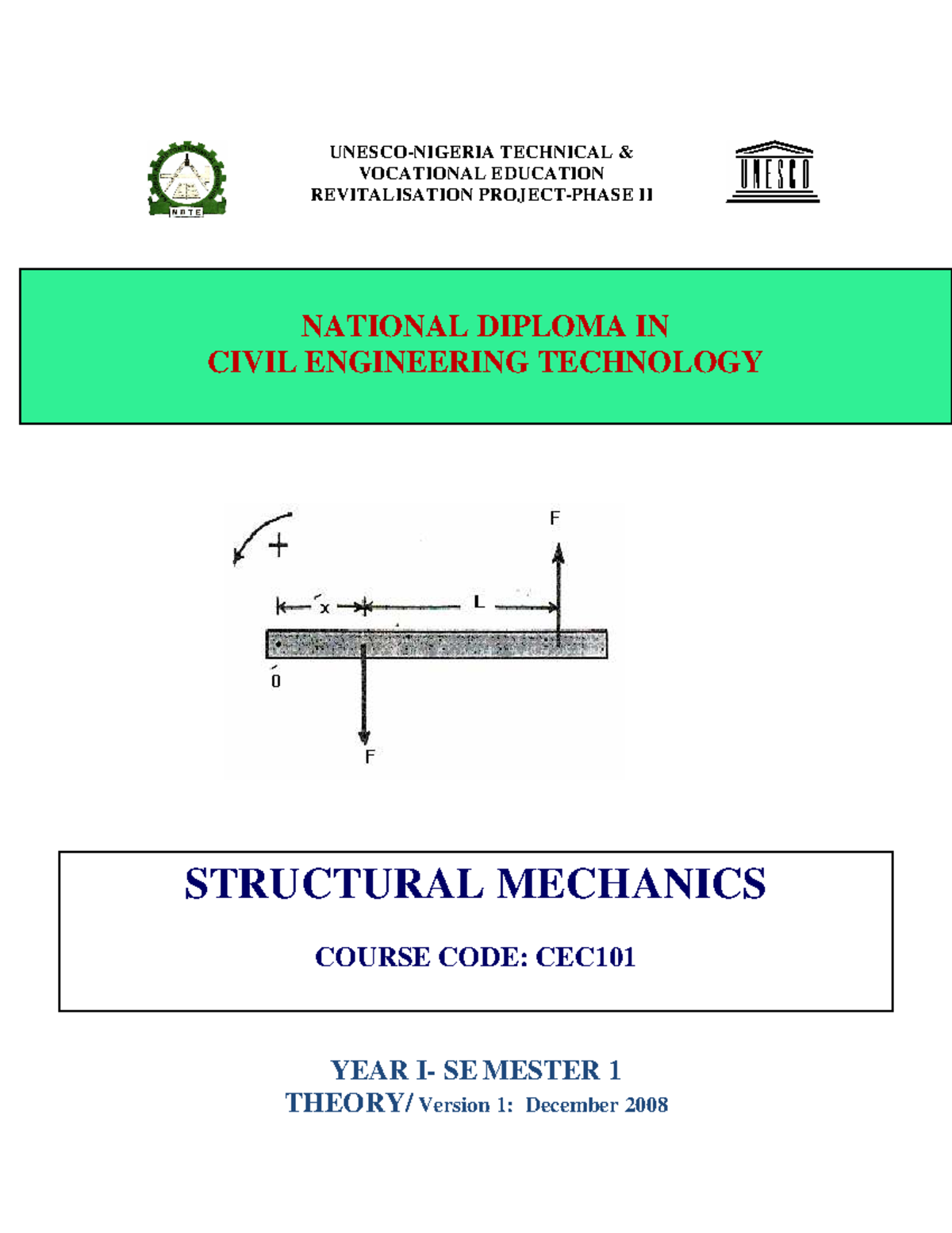 Cec 101-2 - UNESCO-NIGERIA TECHNICAL & VOCATIONAL EDUCATION ...