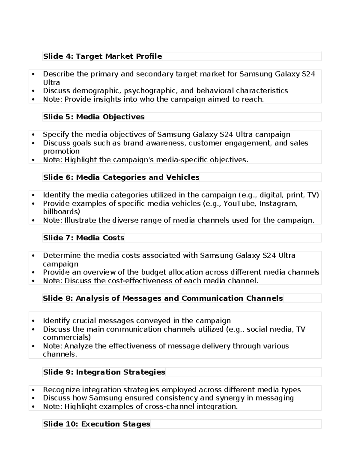 PPT Outline - very good - Slide 4: Target Market Profile Describe the ...