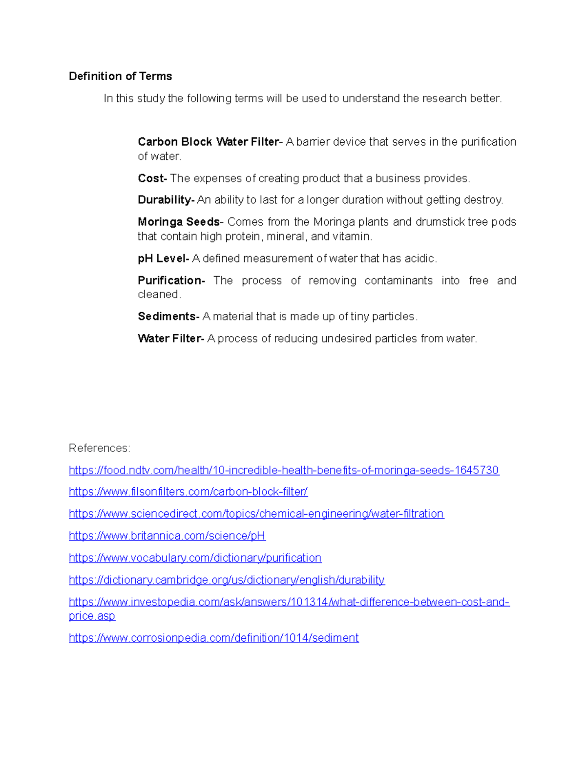 Definition of Terms - Notes - Definition of Terms In this study the ...