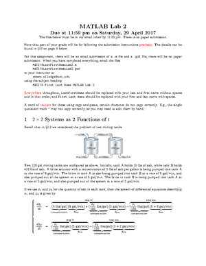 MAT 275 Matlab LAB - MAT 275 MATLAB LAB 3 Alejandro Carranza Monday 9:40 AM Javier Baez Exercise ...
