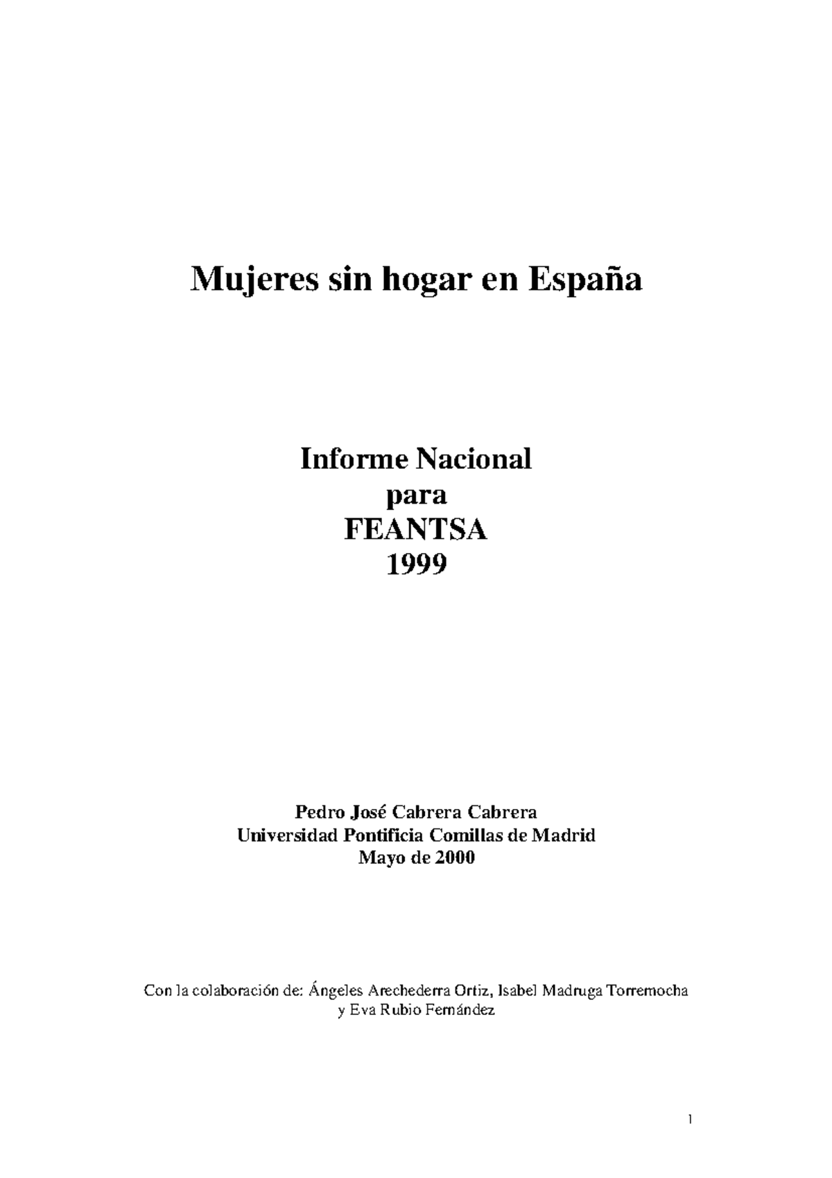 Feantsa 2000 mujeres sin hogar españa - Mujeres sin hogar en España ...
