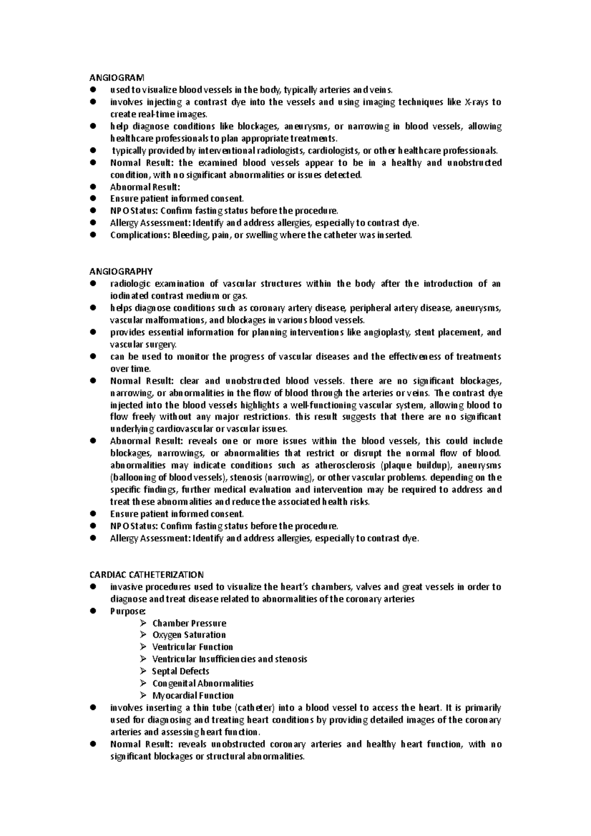 4 Angiogram; Angiography; Cardiac Catheterization - ANGIOGRAM used to ...