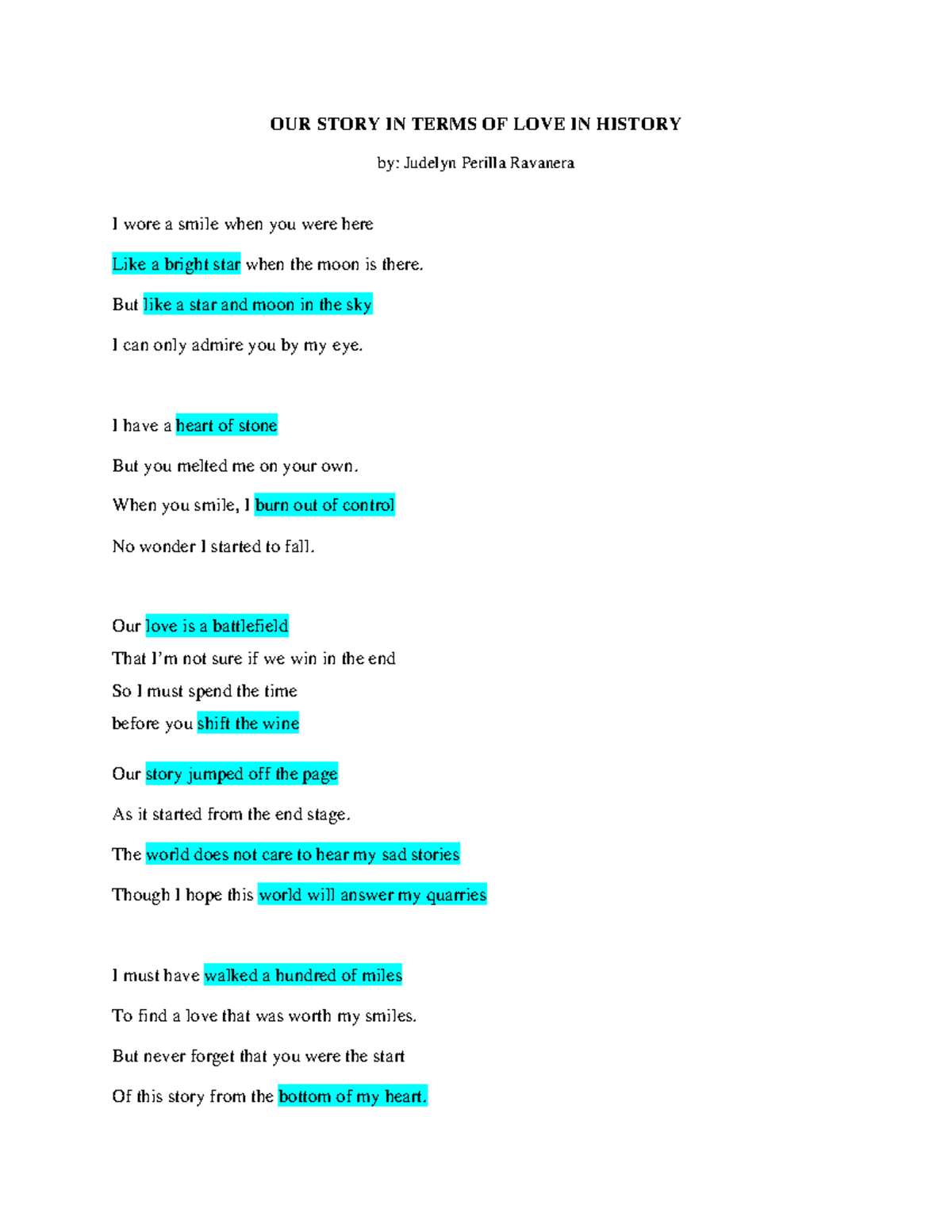 Poem (Figurative Language)-1 - OUR STORY IN TERMS OF LOVE IN HISTORY by ...