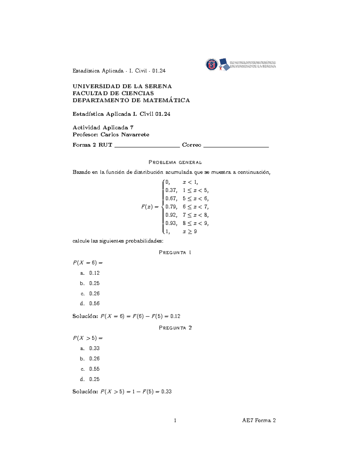 Ae7 f02 - Resolucion de items - Estad ́ıstica Aplicada - I. Civil - 01 ...