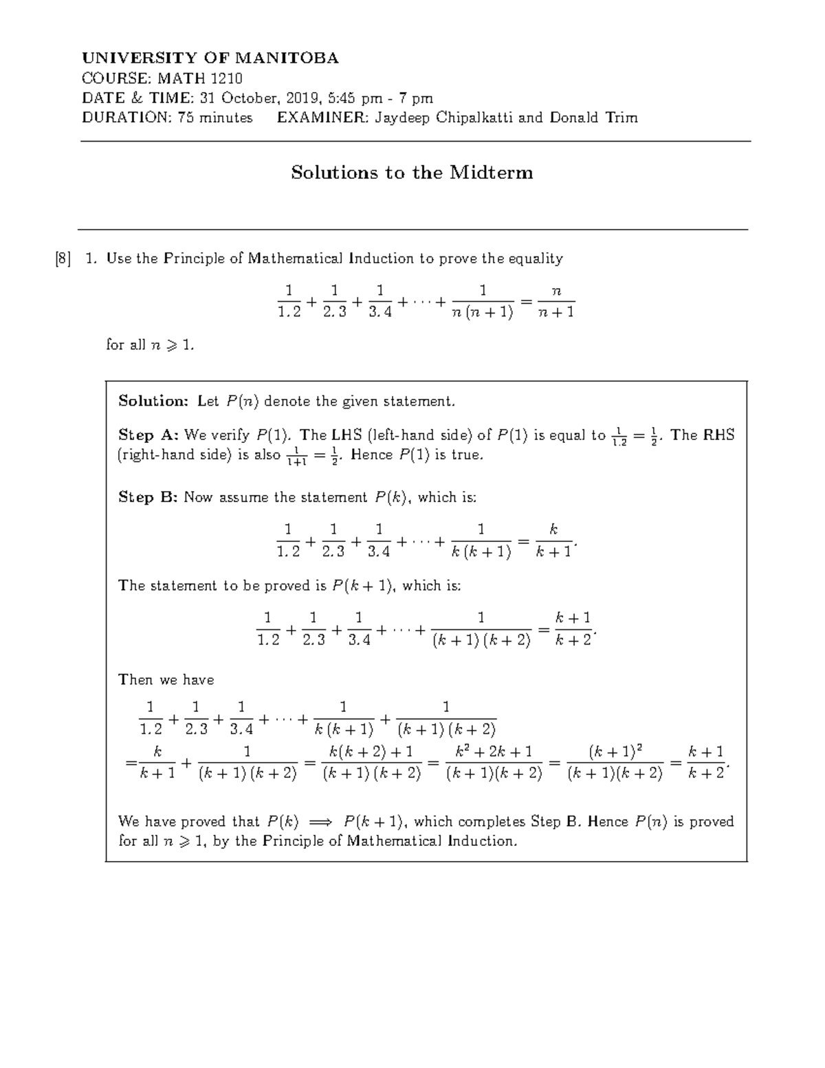 F19test Sols - Techniques Of Classical And Linear Algebra course ...