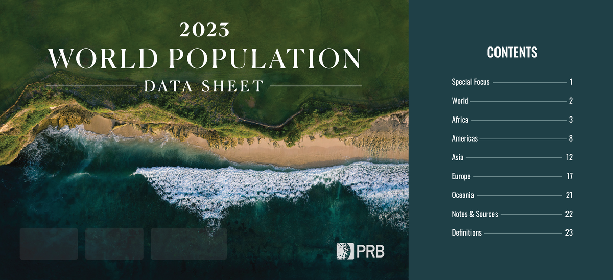 2023 World Population Data Sheet Booklet - D A T A S H E E T WO R LD P ...