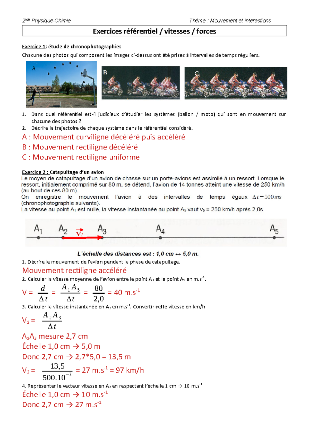 05 - exos - referentiel force 2de9 - 2 nde Physique-Chimie Thème : Mouvement et interactions ...