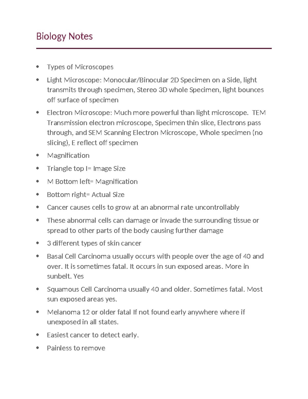 Biology 101: Comprehensive Lecture Notes on Microscopes & Cells ...
