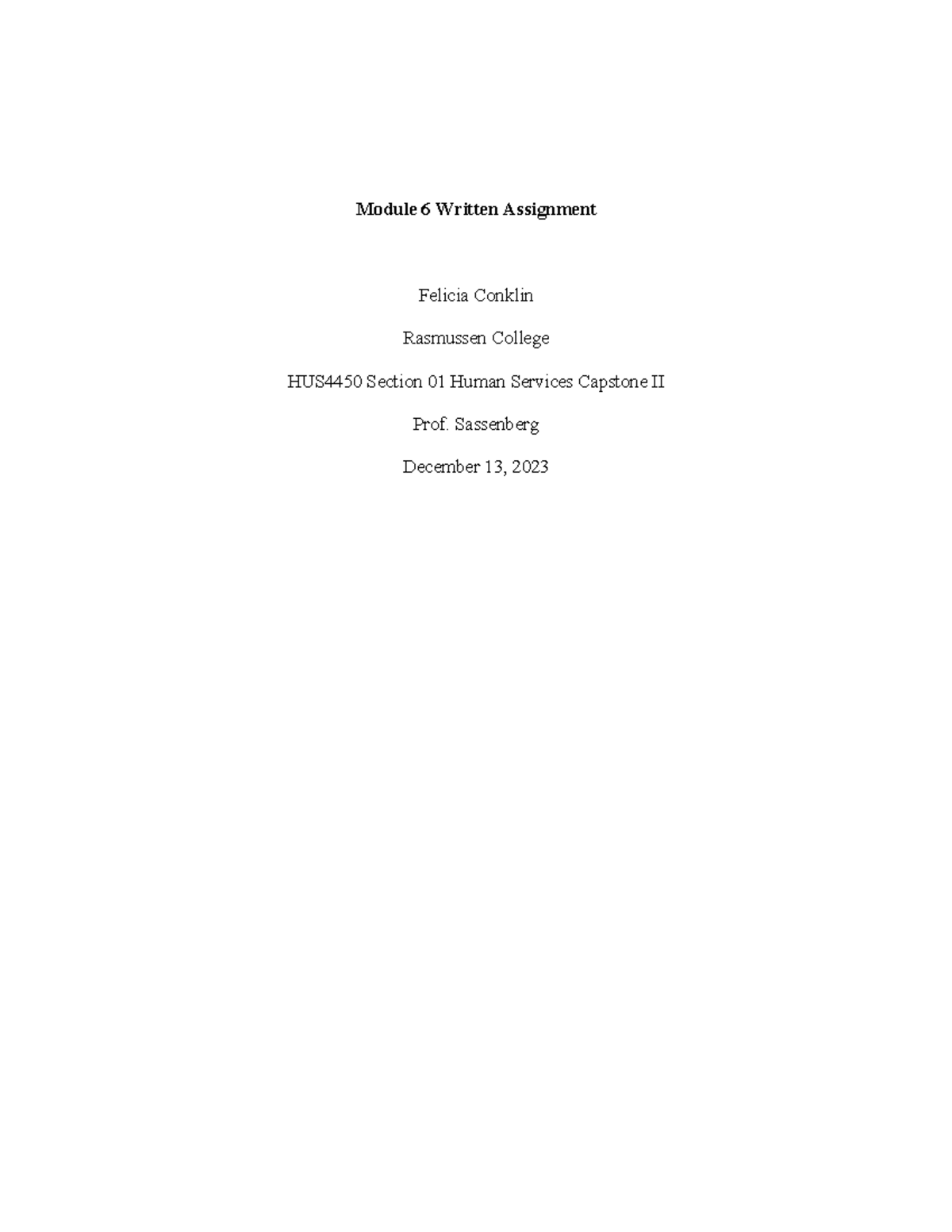 Fconklin module 6assignment 12132023 - Module 6 Written Assignment ...