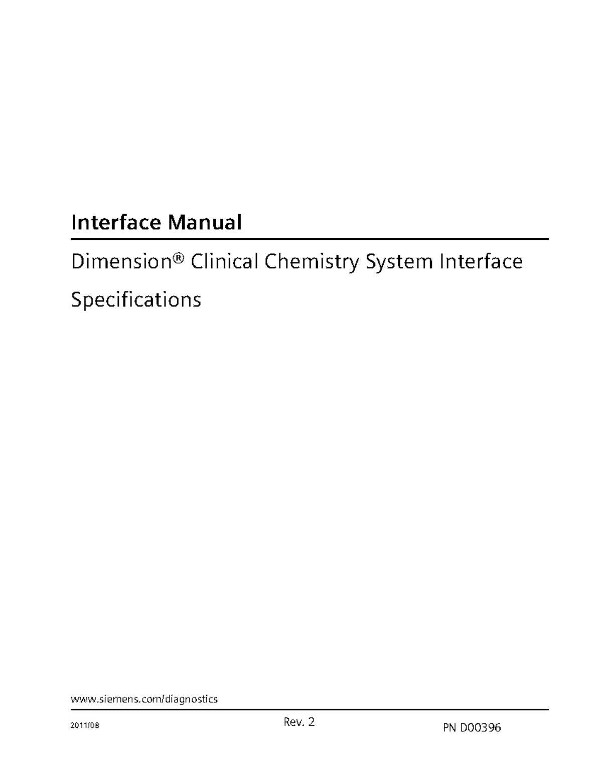 Dimension Interface Spec - ####### 2011/ siemens/diagnostics Rev. 2 PN ...