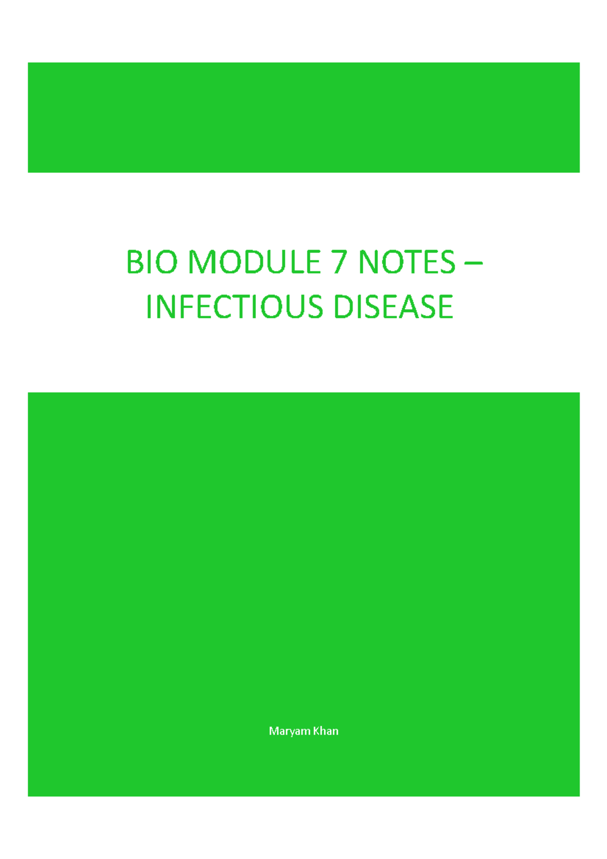 Bio mod 7 notes - Bio mod 7 - Maryam Khan BIO MODULE 7 NOTES ...