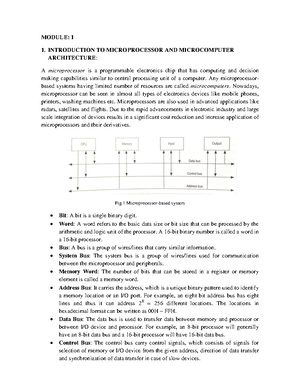 Microprocessors and microcontrollers - UNIT-I 8086 Architecture Introduction to Microprocessors ...