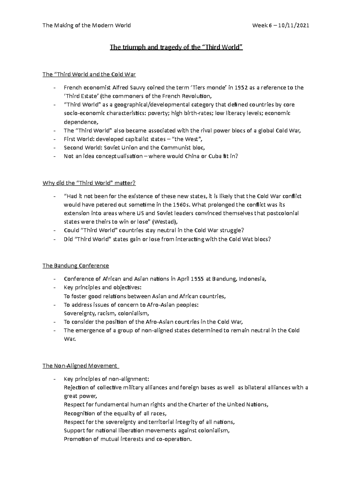 6.1 The triumph and tragedy of the “Third World” - What prolonged the ...