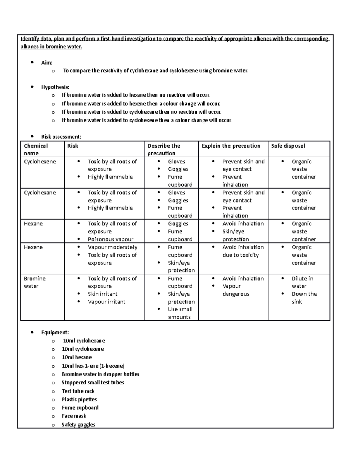 Topic 1- experiments detailed - Identify data, plan and perform a first ...
