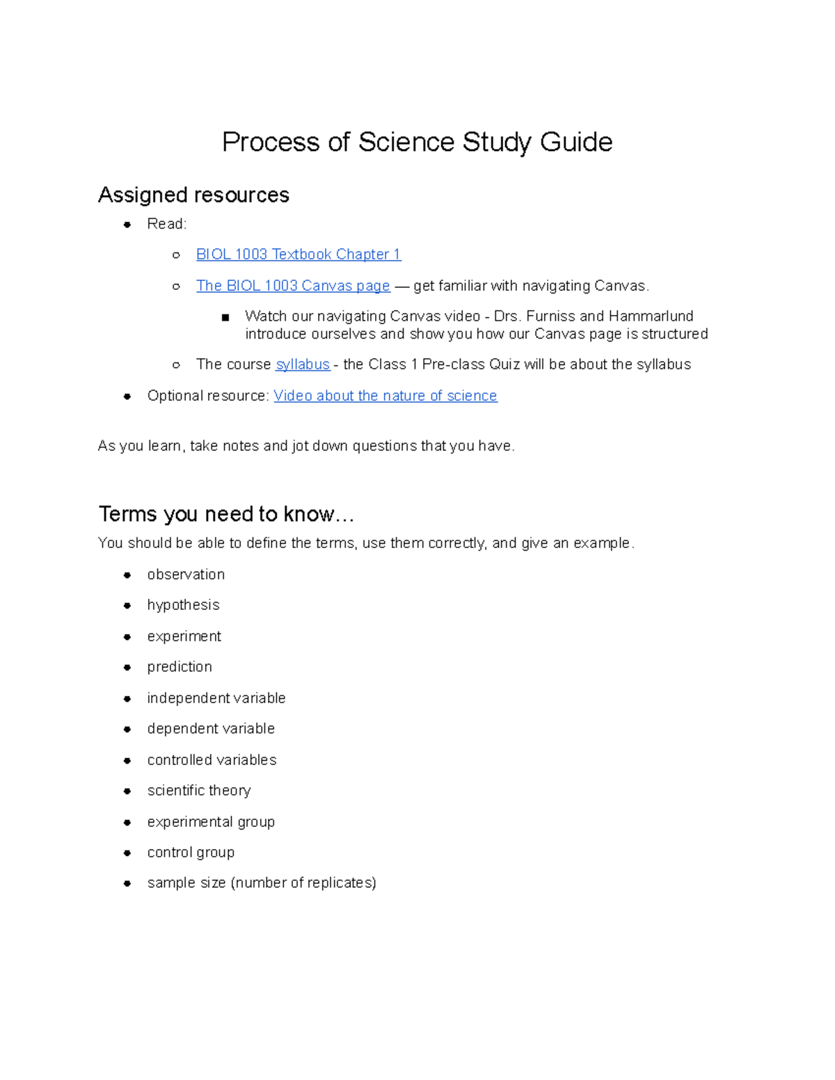 Copy of C01 Process of Science Study Guide - Process of Science Study ...