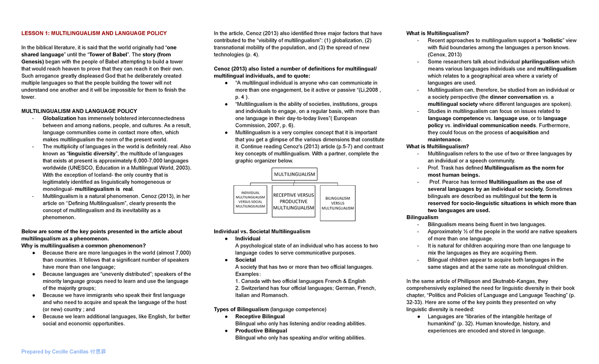 ENGL 503 Language Program AND Policies IN Multilingual Societies ...
