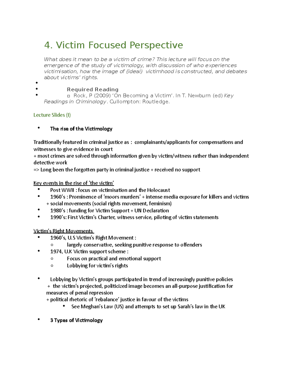 Victim focused perspectives - 4. Victim Focused Perspective What does ...