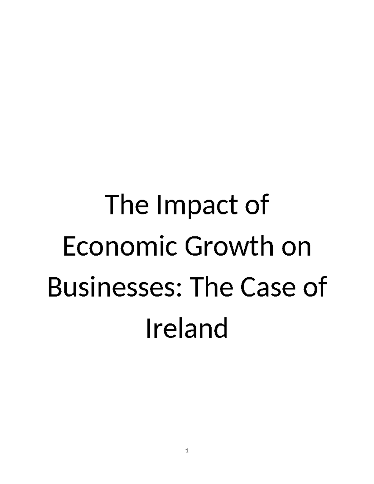 Ireland - Ecnomic Growth - The Impact of Economic Growth on Businesses ...