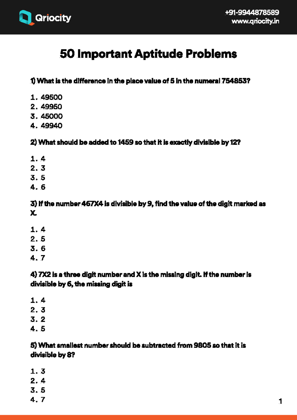 50 Important Aptitude Problems - 50 Important Aptitude Problems What is ...