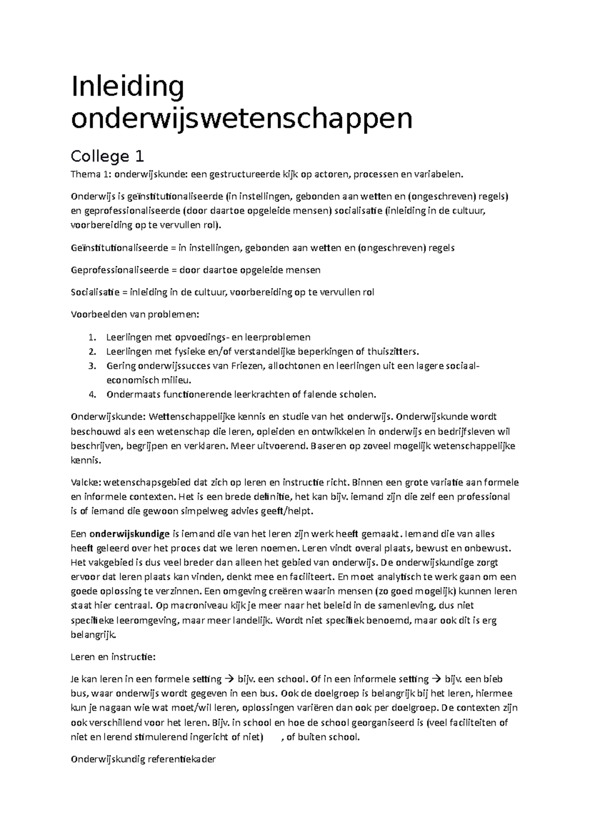 Inleiding onderwijswetenschappen - Inleiding onderwijswetenschappen ...