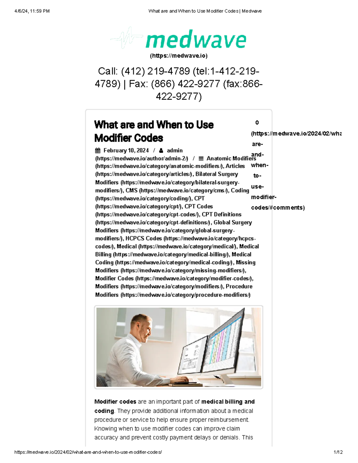 What are and When to Use Modifier Codes Medwave - (medwave) Call: (412 ...