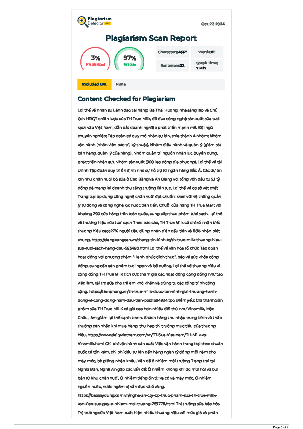 Report-0.65724900 1730001971 - Oct 27, 2024 Plagiarism Scan Report ...