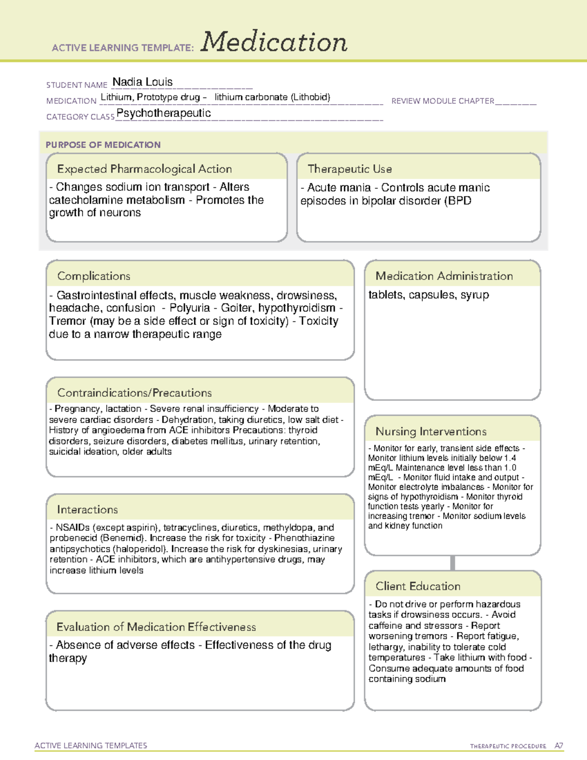 Lithium, Prototype drug – lithium carbonate (Lithobid) - ACTIVE ...