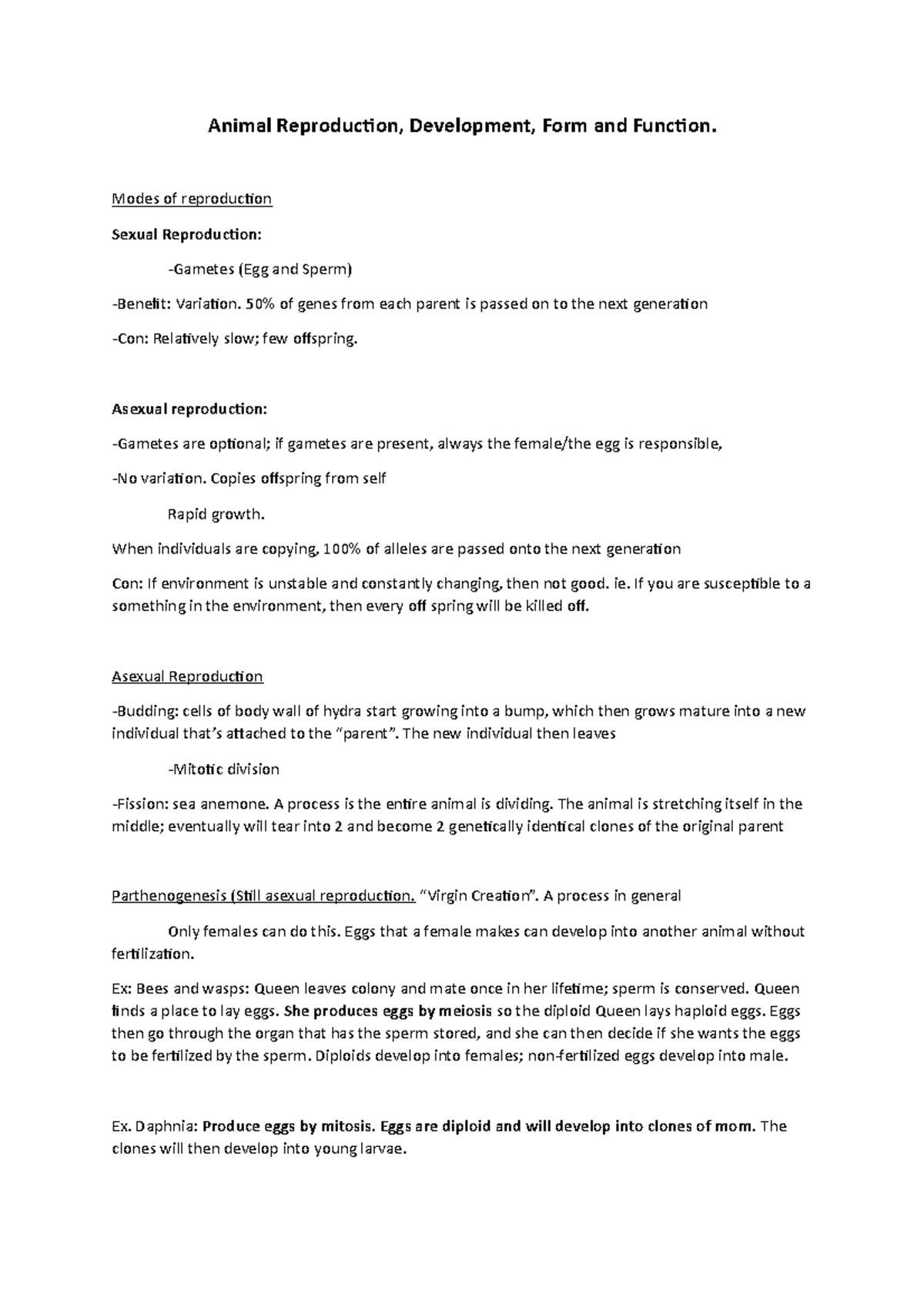 6. Animal Rdf & F - Animal Reproduction, Development, Form and Function ...