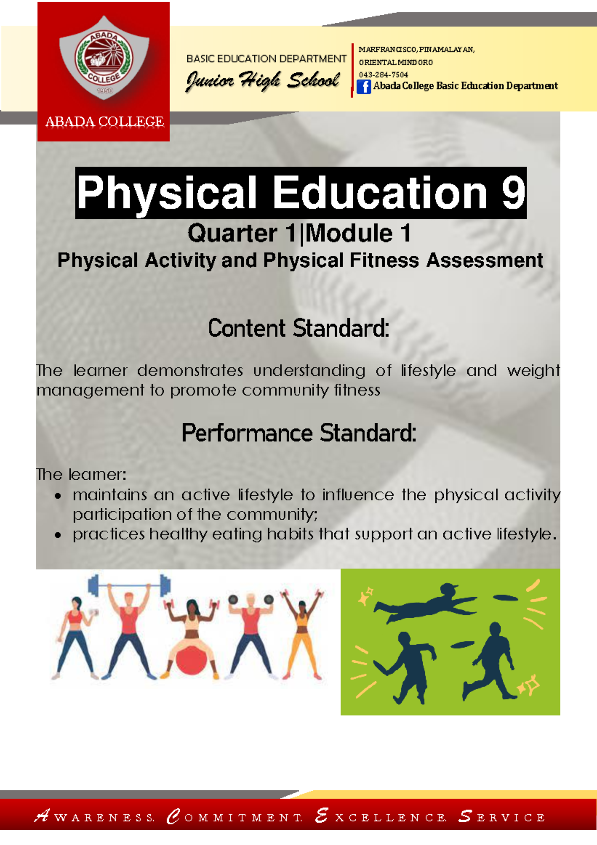 Q1 PE 9 - okaAY - Physical Education 9 Quarter 1|Module 1 Physical ...
