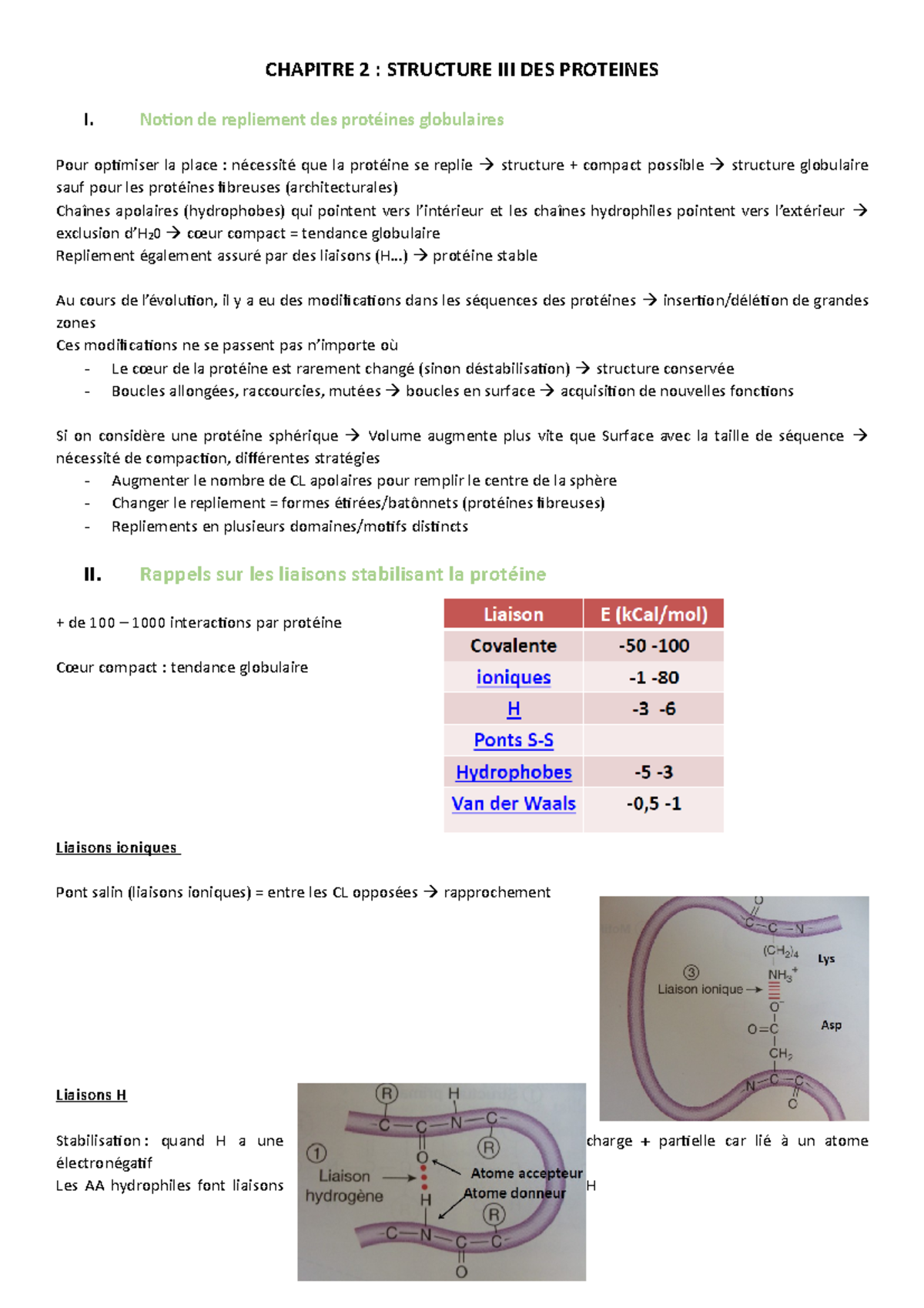Chapitre II - Notes de cours 1 - CHAPITRE 2 : STRUCTURE III DES ...