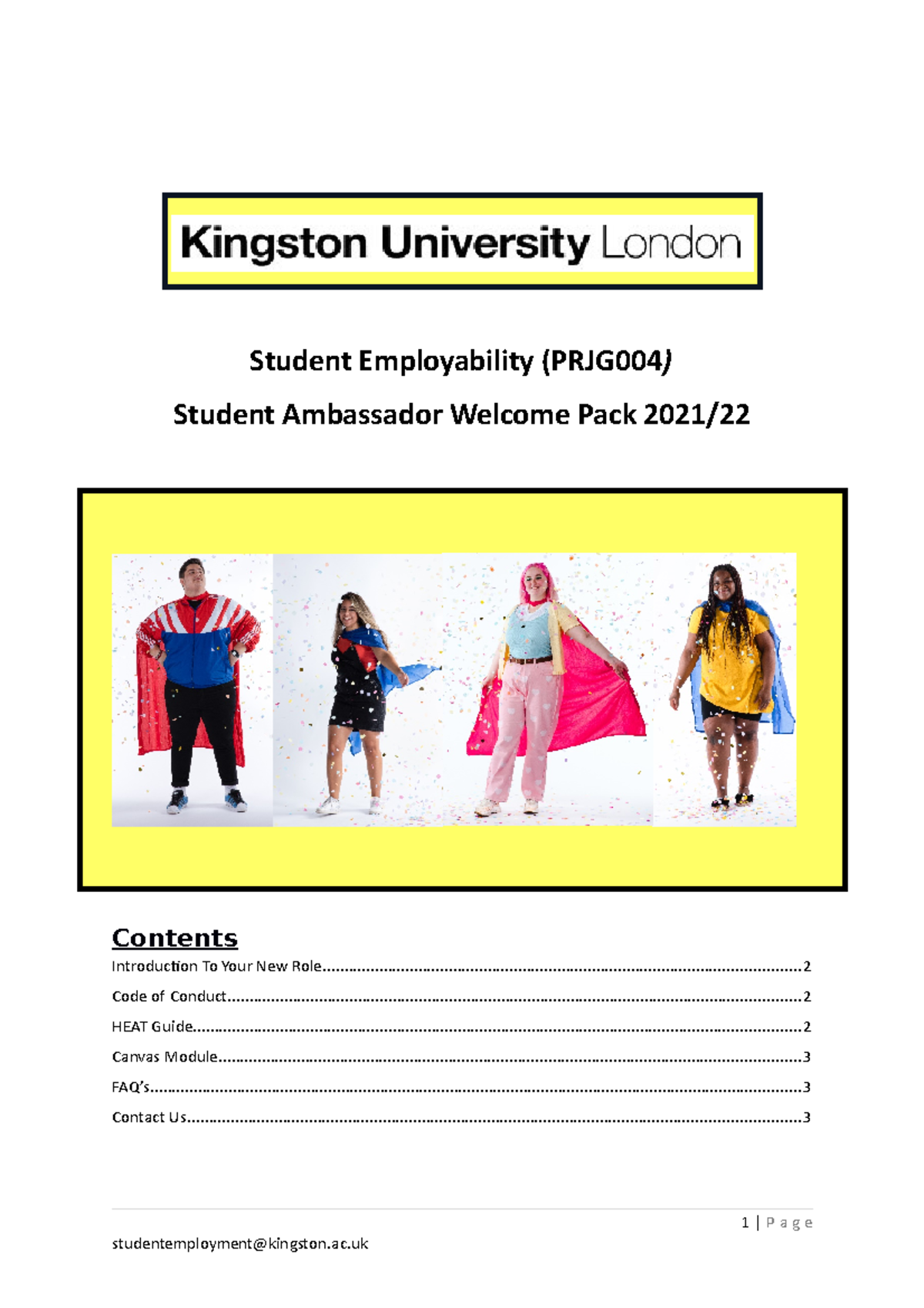 Welcome Pack - its a lot of description but it should help yo - Student ...