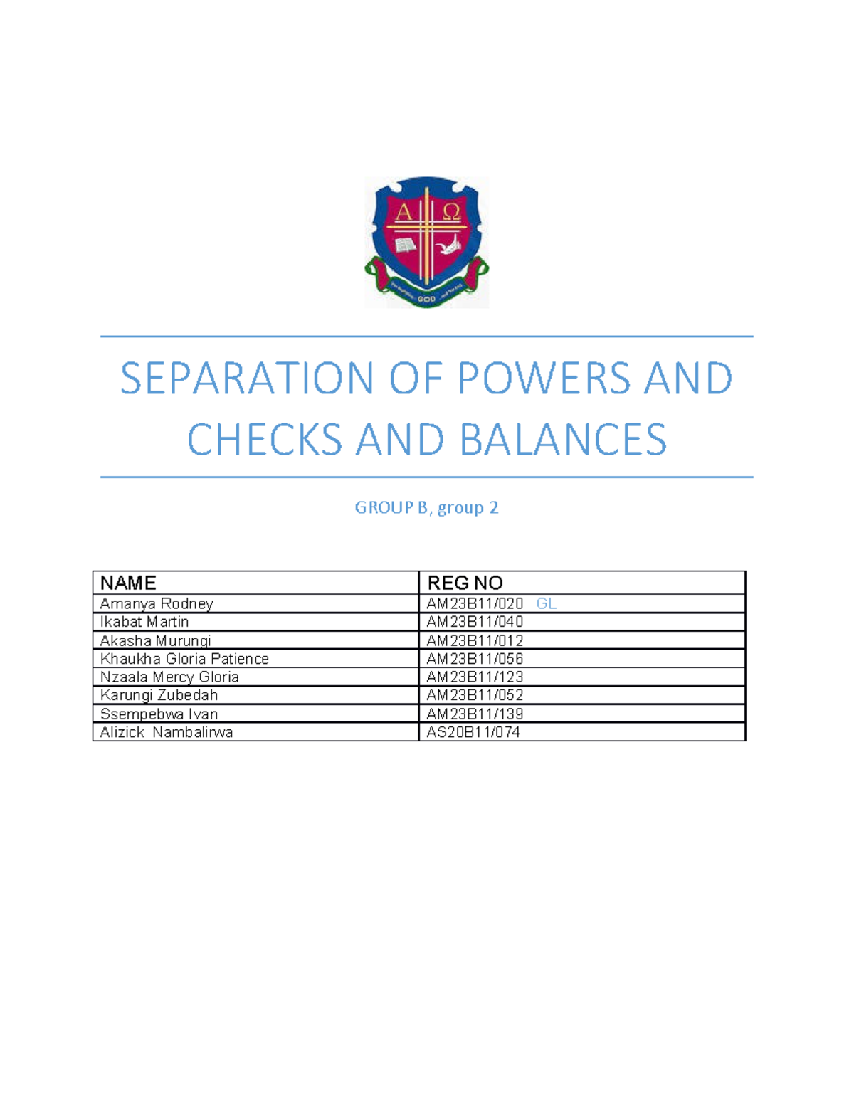 Separation of powers-3 - SEPARATION OF POWERS AND CHECKS AND BALANCES ...