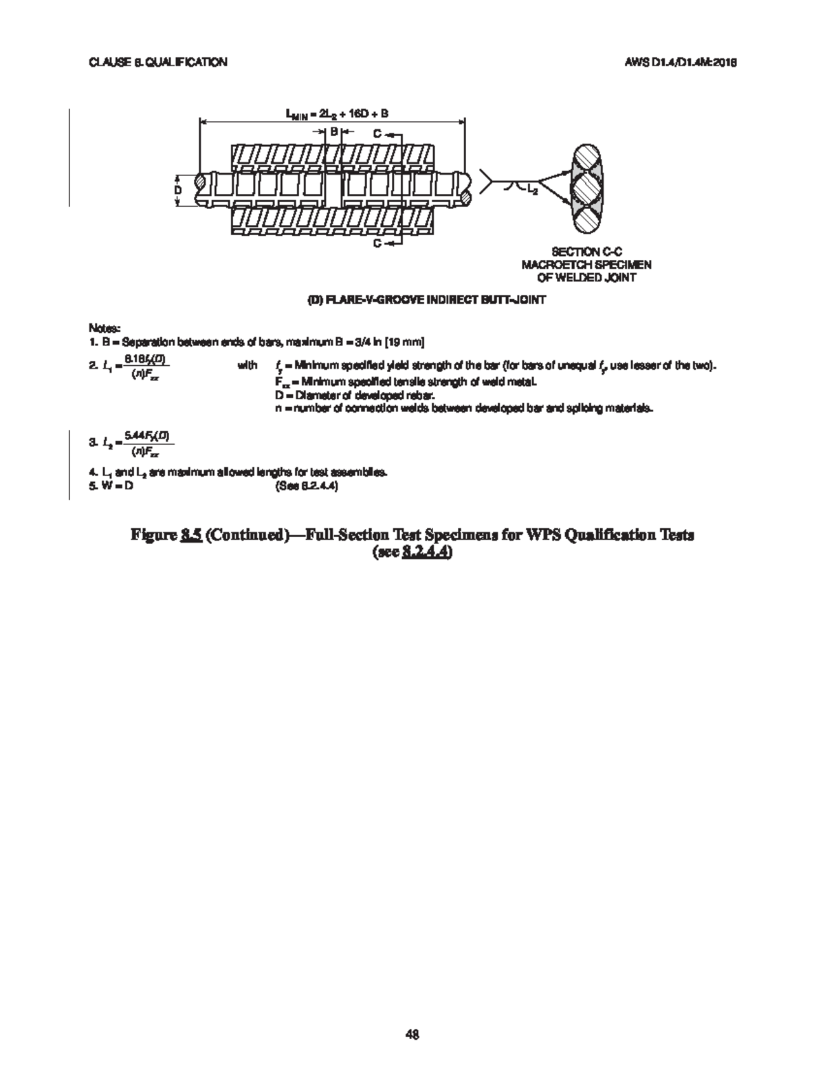 AWS D1.4-2018 tensile (002) - 44 8 8 N o t e s : 1. B = S e p a ra t i ...