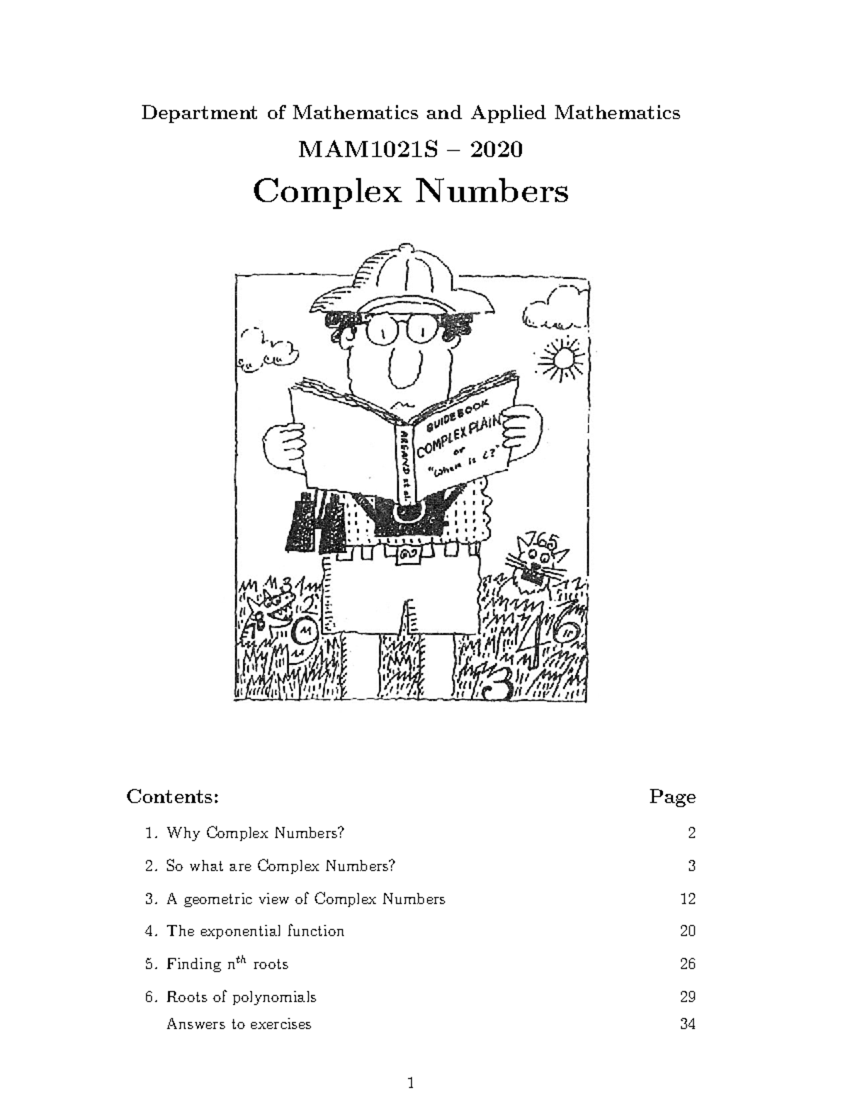 Complex Num 2018 - Department of Mathematics and Applied Mathematics ...