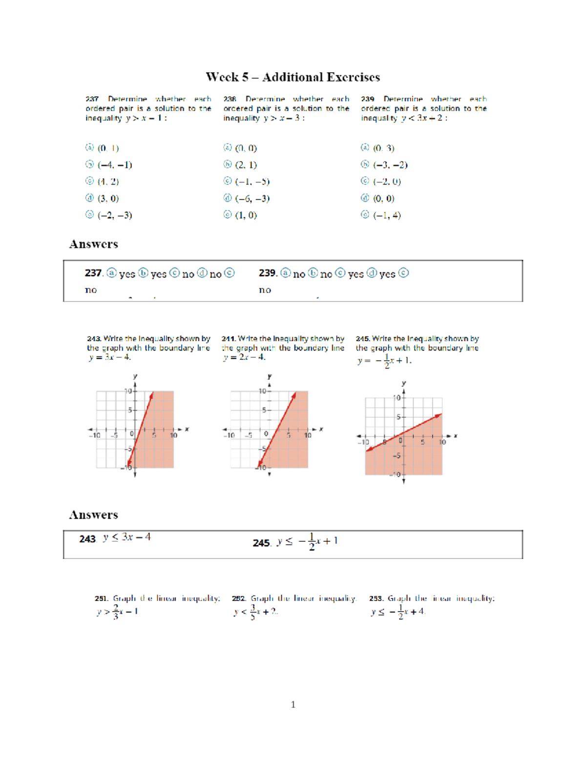 Week 5 Additional Exercises - QMS110 - Applied Mathematics for Bus ...