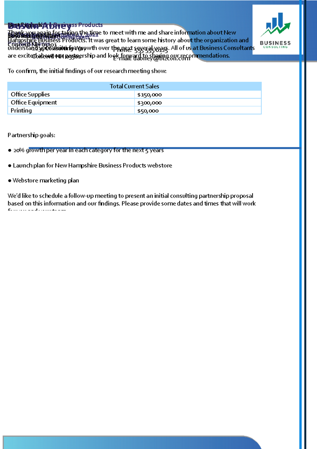 Module Two Business Letter Final Revision - Mary Jones New Hampshire ...