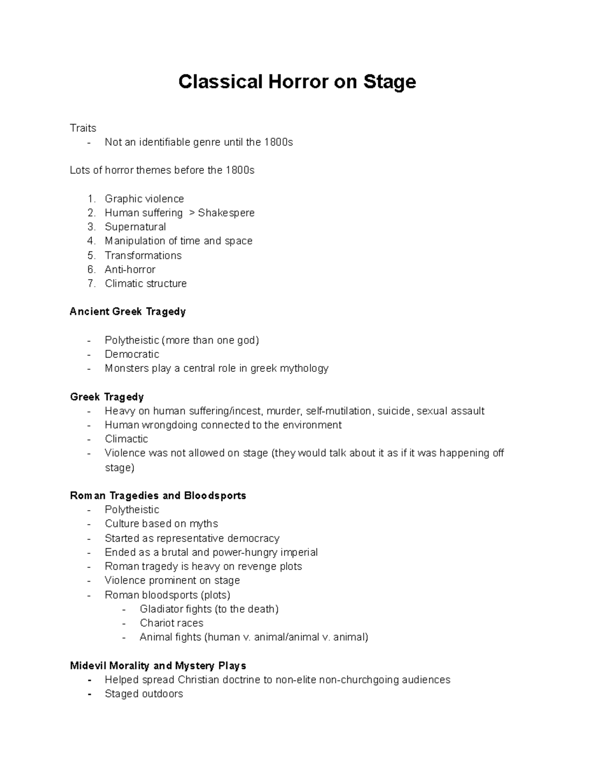 Classical Horror on Stage - Classical Horror on Stage Traits - Not an ...