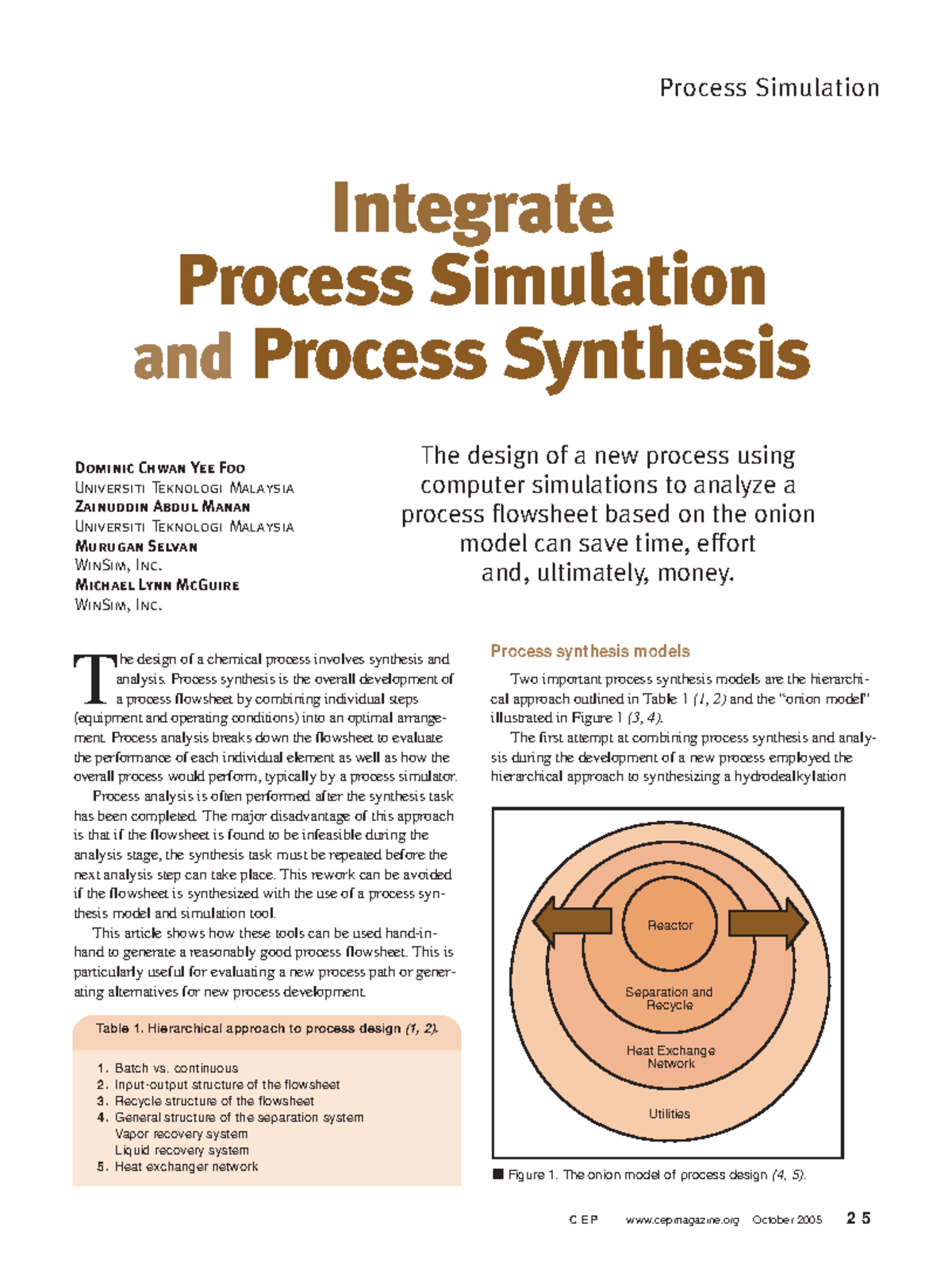 CEP2005 Onion Model - Design Theory - C E P cepmagazine October 2005 2 ...