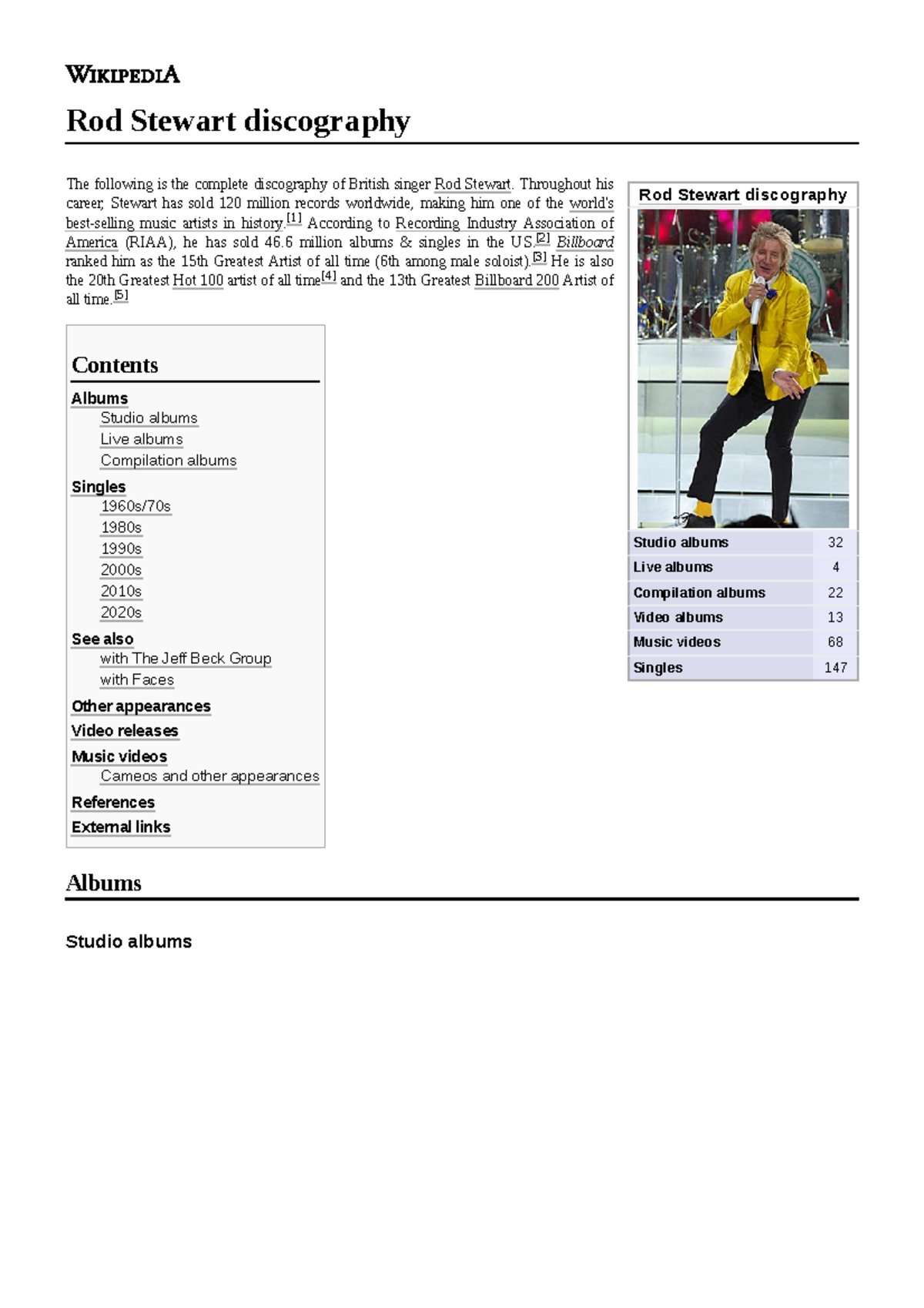 Rod Stewart discography - Rod Stewart discography ####### Studio albums ...