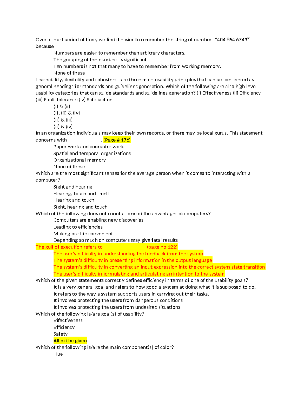 CS408-Midterm-MCQ-By-Abdul Rehman - Over a short period of time, we find it easier to remember ...