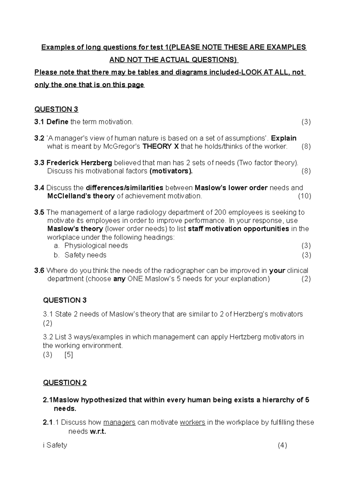 Test July 2020 Questions Examples Of Long Questions For Test 1